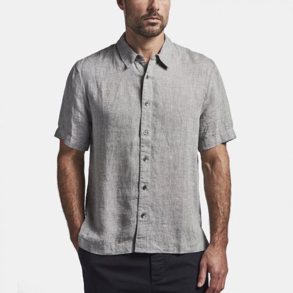James Perse | Shirts | Nwt James Perse Shirt Mens Linen Short Sleeve ...